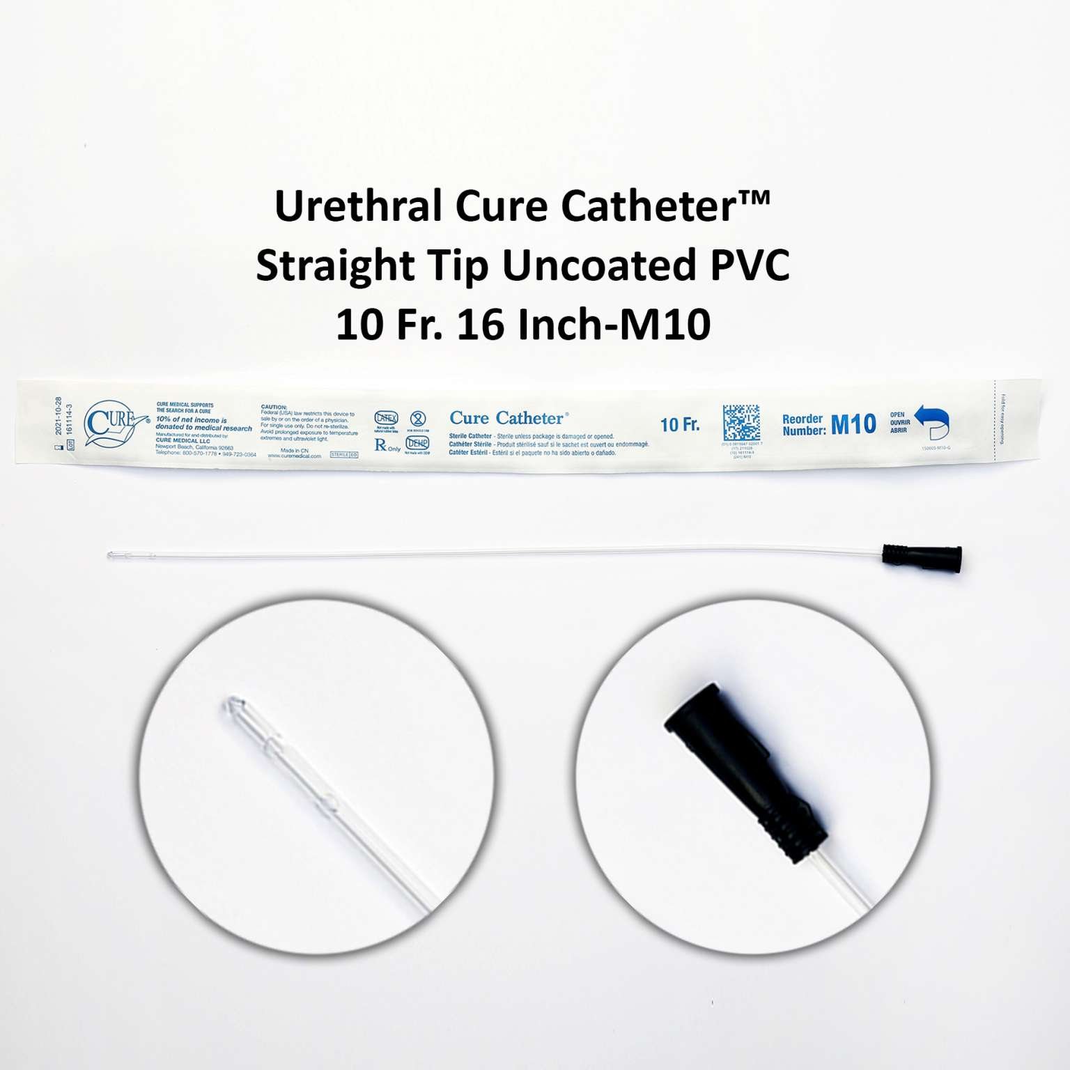Urethral Catheter Self-Cath® Straight Tip / Soft Uncoated PVC 10 Fr ...
