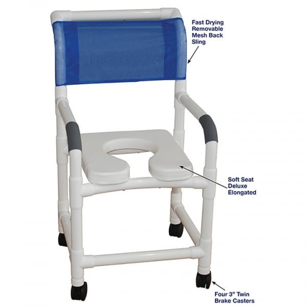 MJM Knocked Down shower chair 18" open front soft seat - 118-3TW-KD ...